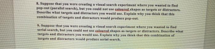 Solved 8. Suppose that you were creating a visual search | Chegg.com