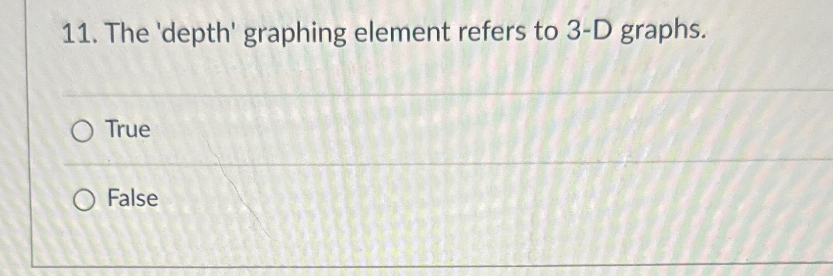 Solved The 'depth' graphing element refers to 3-D | Chegg.com