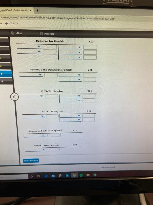 Journalizing And Posting Payroll Entries Cascade | Chegg.com