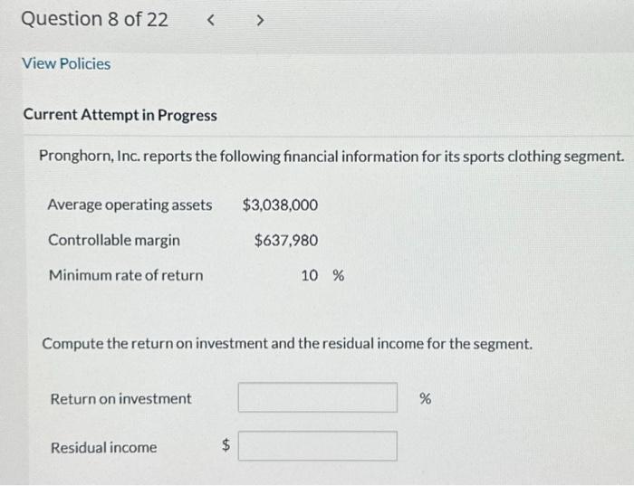 Solved Current Attempt in Progress Pronghorn, Inc. reports | Chegg.com