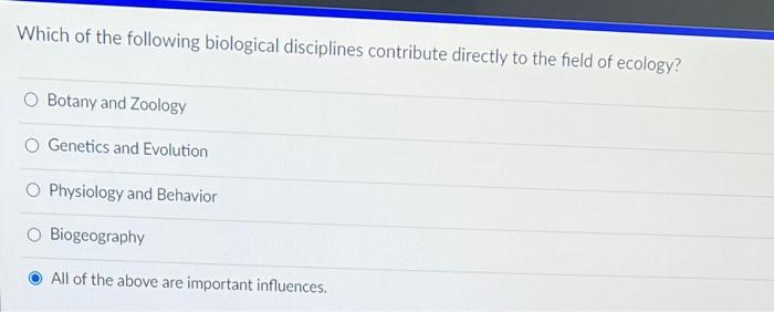 Solved Which of the following biological disciplines | Chegg.com