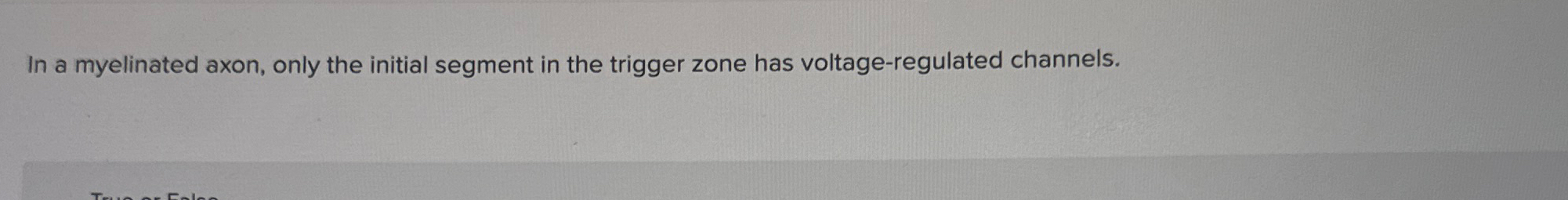 Solved In a myelinated axon, only the initial segment in the | Chegg.com