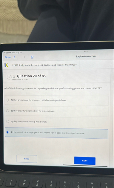 Solved 8.00 ﻿PM Sun May 18Donekaplanlearn.comIFP515 | Chegg.com