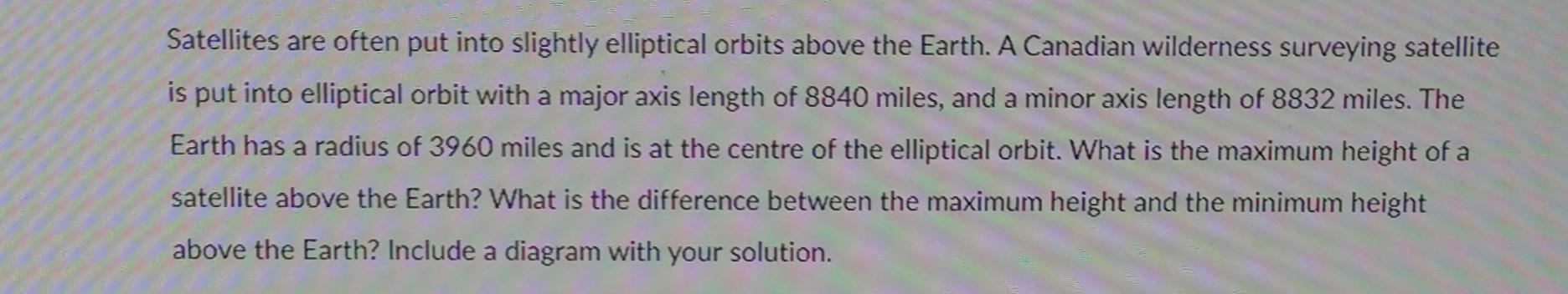 Solved Satellites are often put into slightly elliptical | Chegg.com