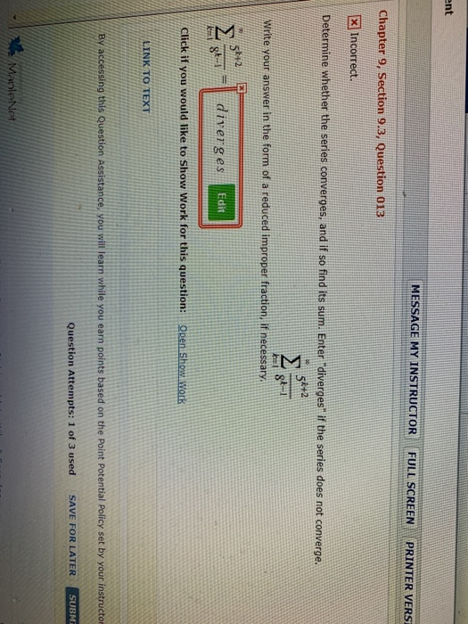 Solved ent MESSAGE MY INSTRUCTOR FULL SCREEN PRINTER VERS | Chegg.com
