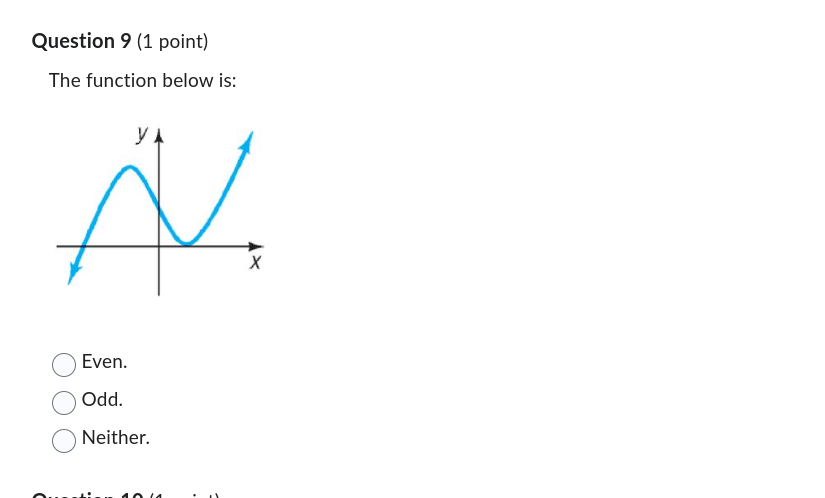 Solved are these functions even odd or neither Question 9 (1 | Chegg.com