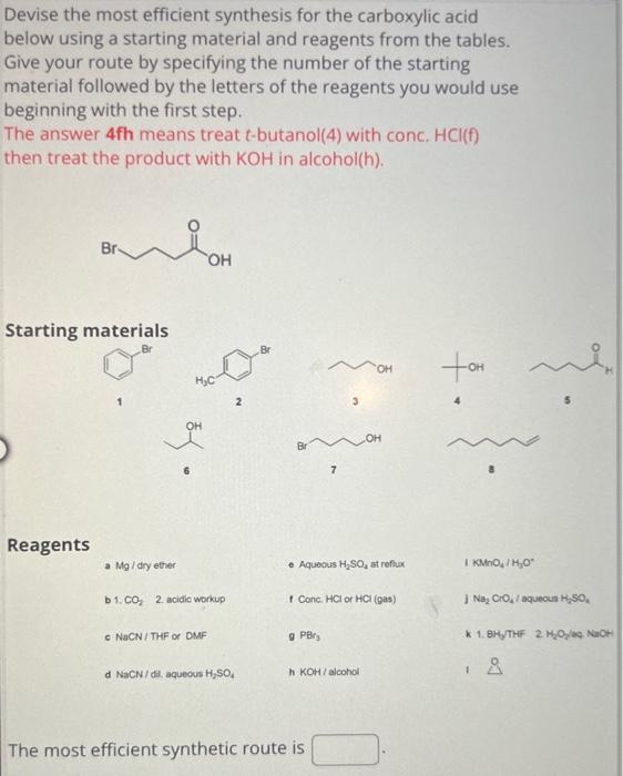 Solved Devise the most efficient synthesis for the | Chegg.com
