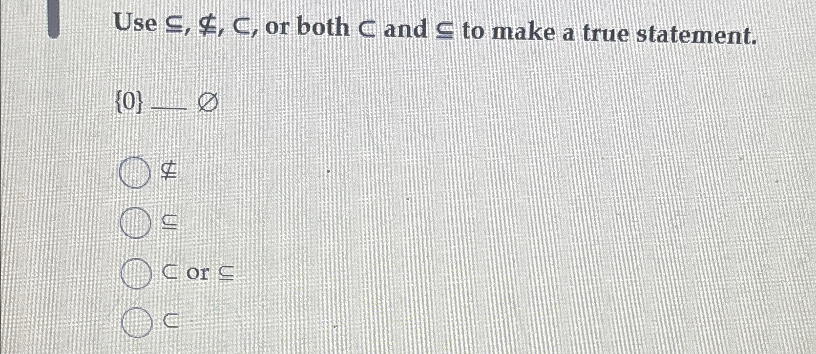 Solved Use sube,⊈,C, ﻿or both sub and sube to make a true | Chegg.com