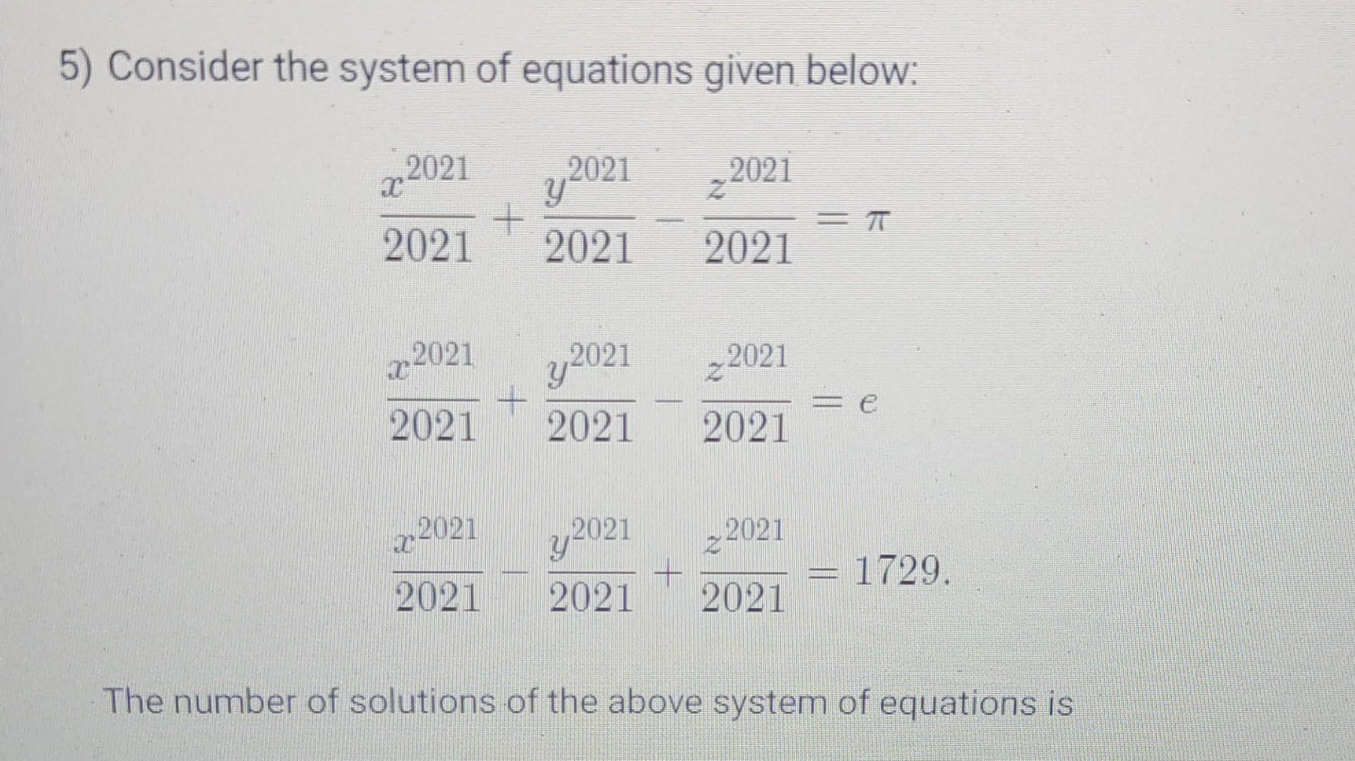 Solved 5) Consider the system of equations given | Chegg.com