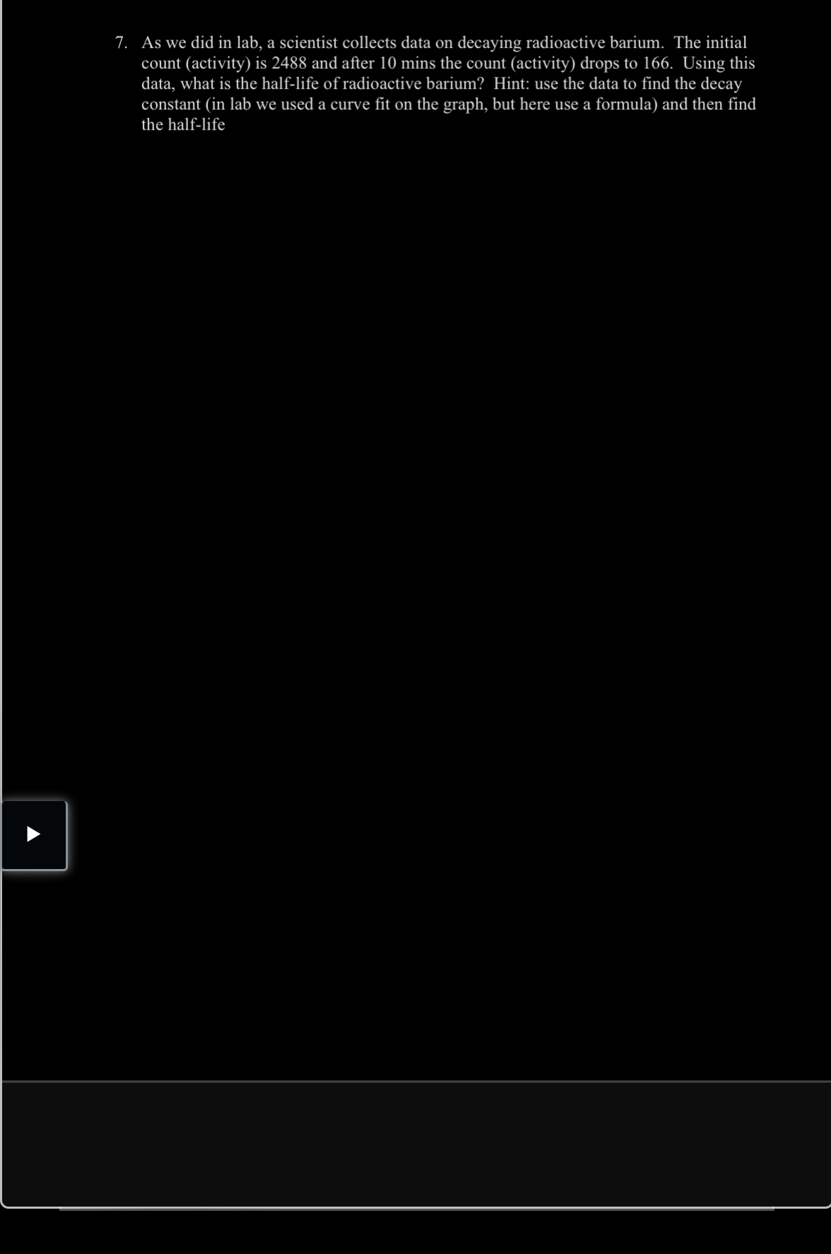 Solved As we did in lab, a scientist collects data on | Chegg.com