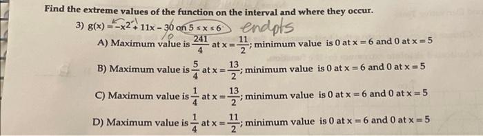 Solved Find the extreme values of the function on the | Chegg.com