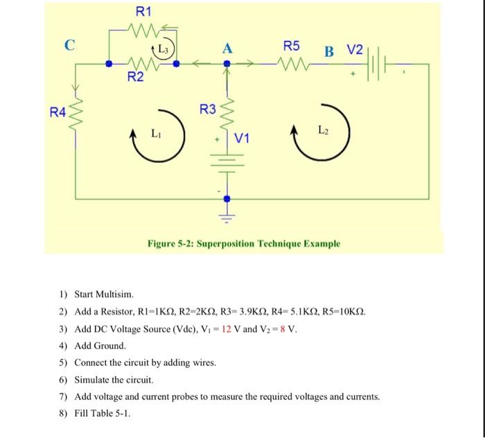 Solved Figure 5-2: Superposition Technique Example 1) Start | Chegg.com