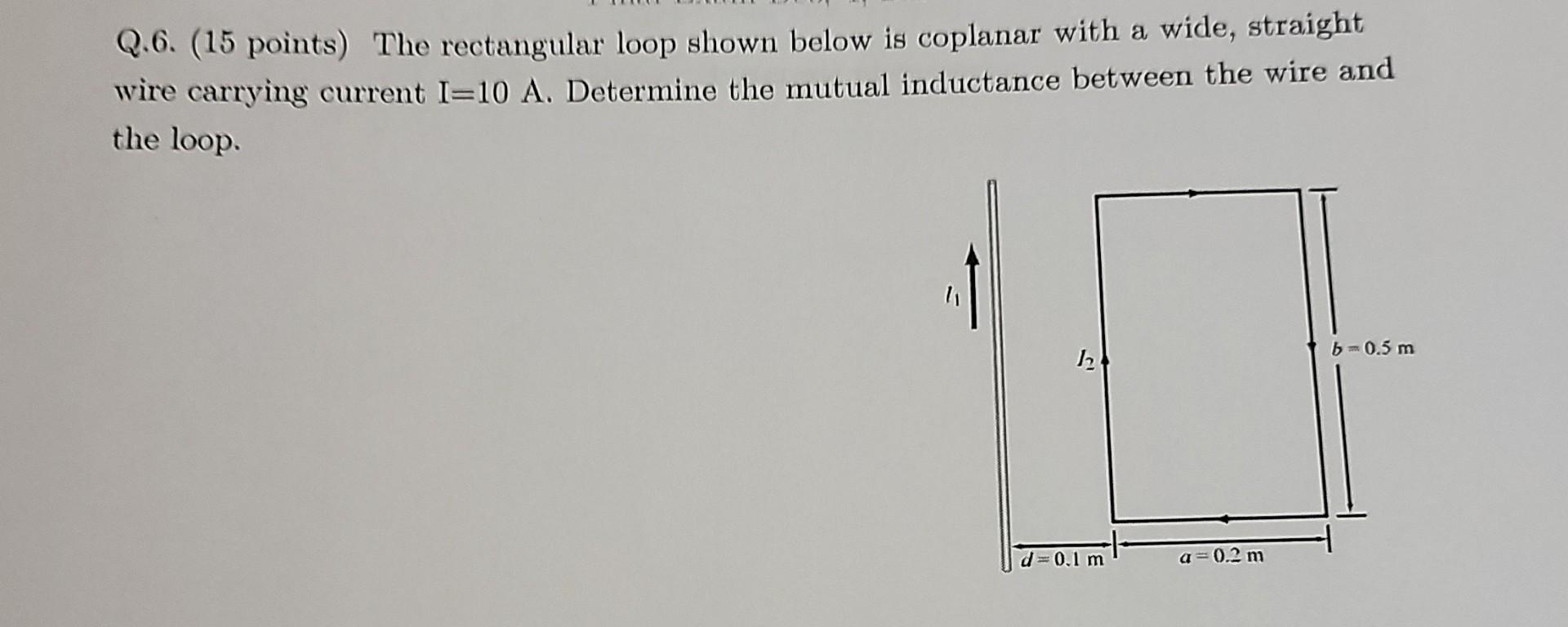 Solved Q.6. (15 points) The rectangular loop shown below is | Chegg.com