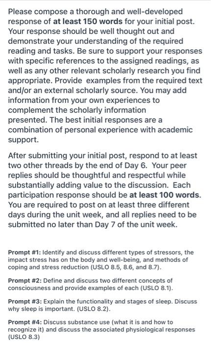 Solved Please compose a thorough and well-developed response | Chegg.com