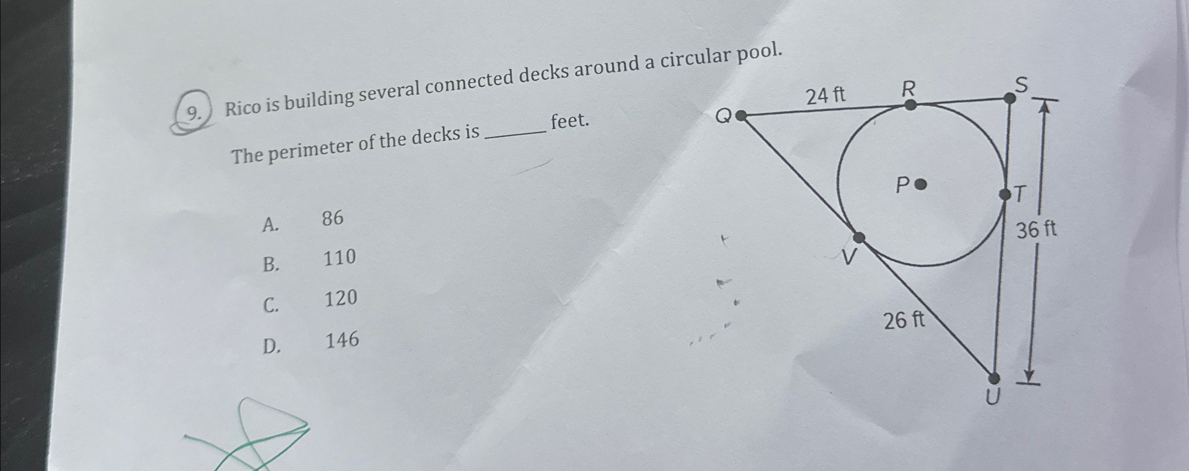 Solved Rico is building several connected decks around a | Chegg.com