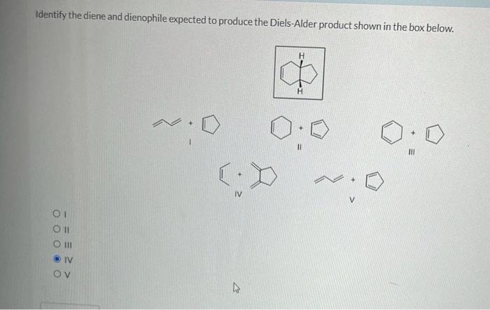 Solved Identify the diene and dienophile expected to produce | Chegg.com