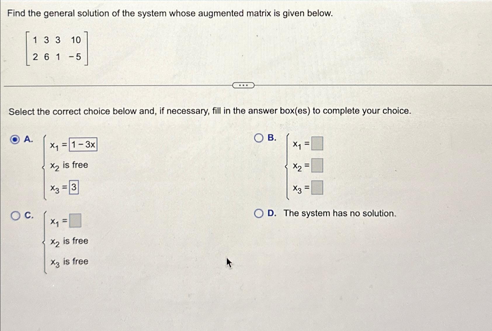Solved Find the general solution of the system whose | Chegg.com