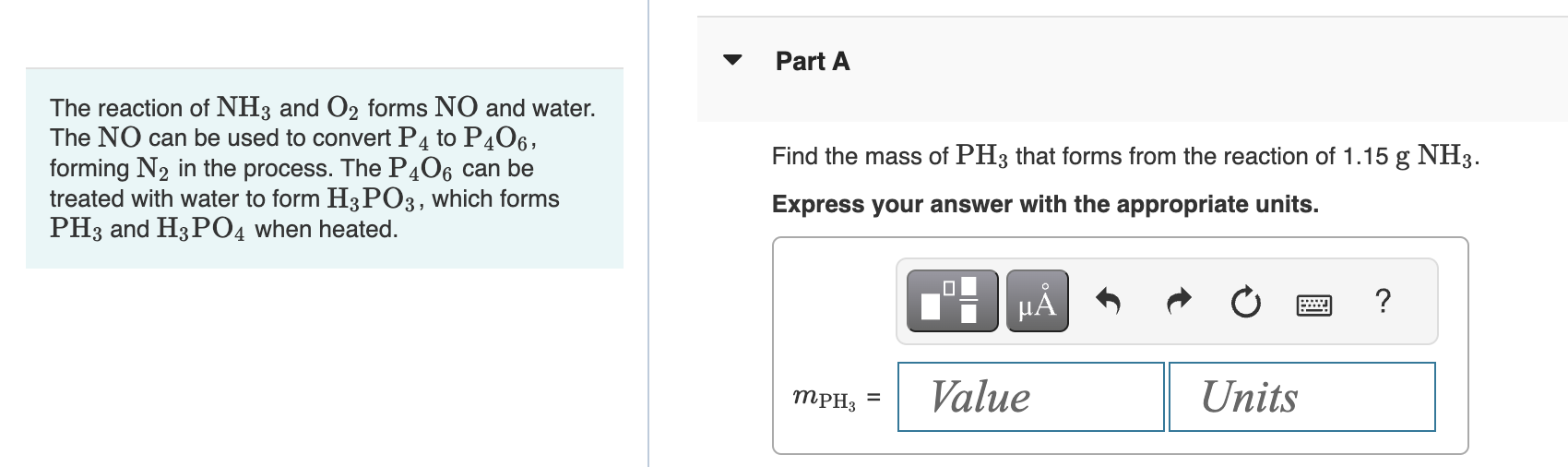 Part AThe reaction of NH3 ﻿and O2 ﻿forms NO ﻿and | Chegg.com