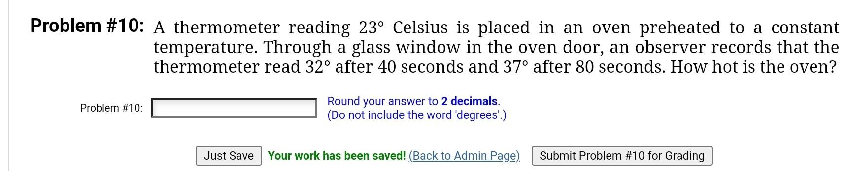 Solved Problem \#10: A thermometer reading 23∘ Celsius is | Chegg.com