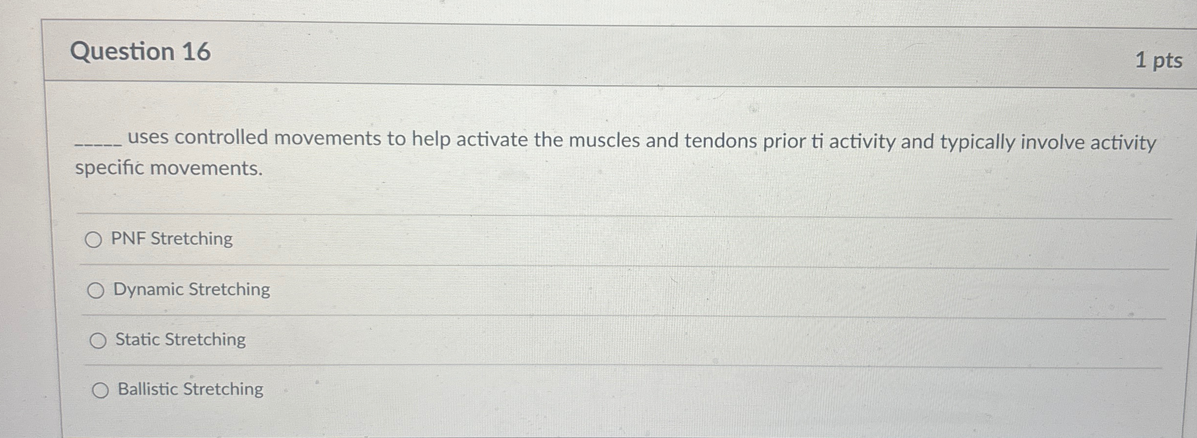 Solved Question 161 ﻿ptsuses controlled movements to help | Chegg.com