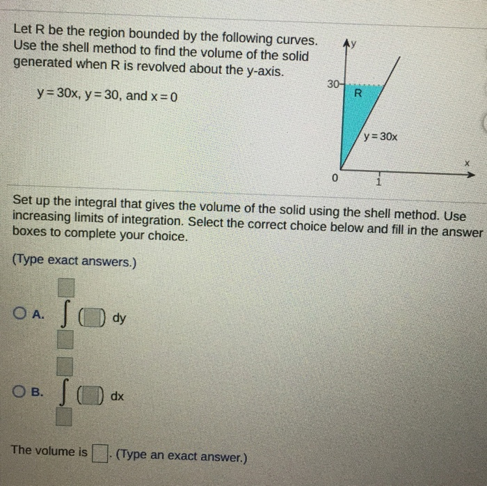 Solved Let R be the region bounded by the following curves. | Chegg.com