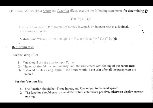 Solved 01 Using M Files Both Script And Function Files