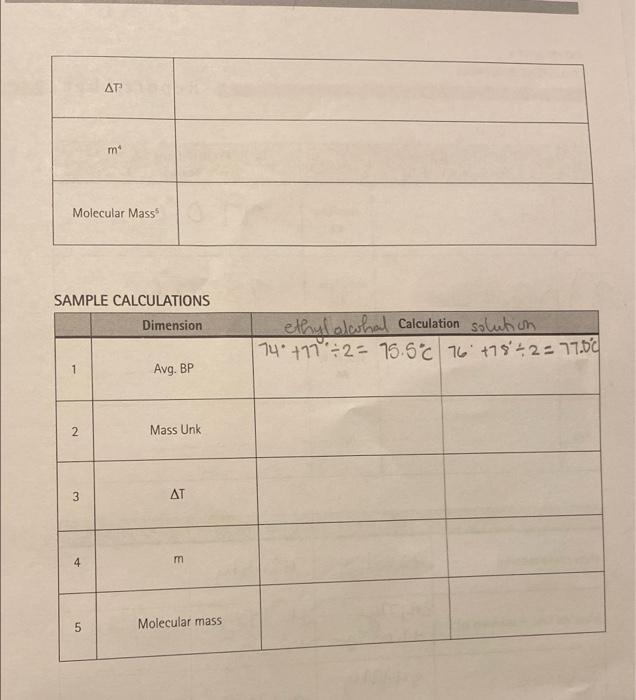 Solved EXPERIMENT 4 COLLIGATIVE PROPERTIES Report Sheet BP | Chegg.com