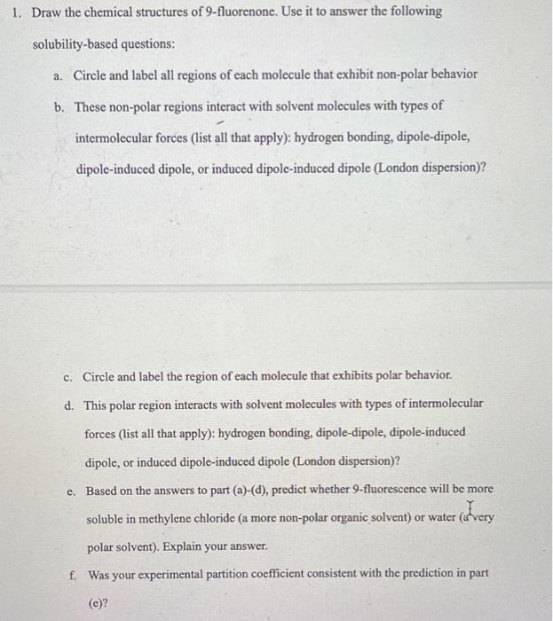 Solved 1. Draw the chemical structures of 9-fluorenone. Use | Chegg.com
