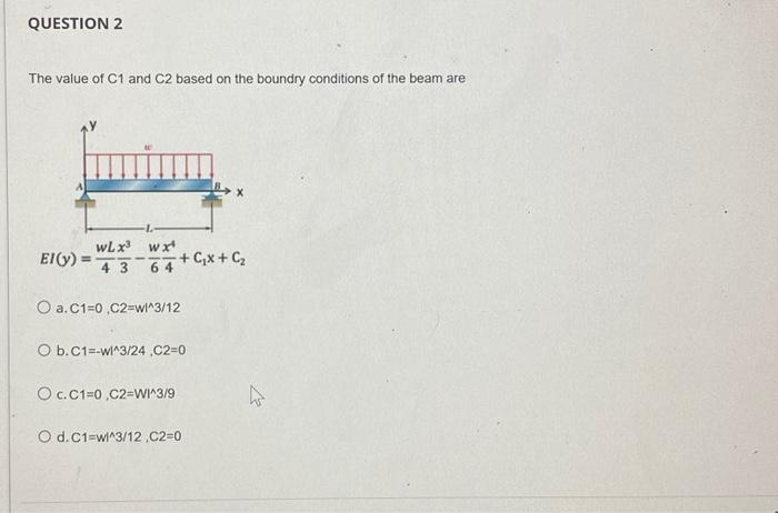 Solved The value of C1 and C2 based on the boundry | Chegg.com