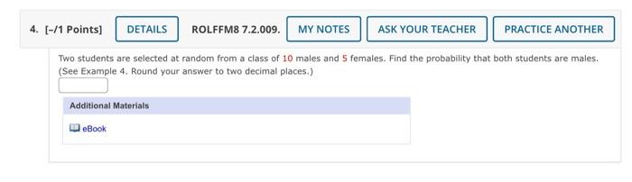 Solved Two students are selected at random from a class of | Chegg.com