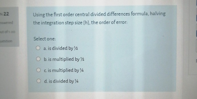 Solved N22 Using the first order central divided differences | Chegg.com