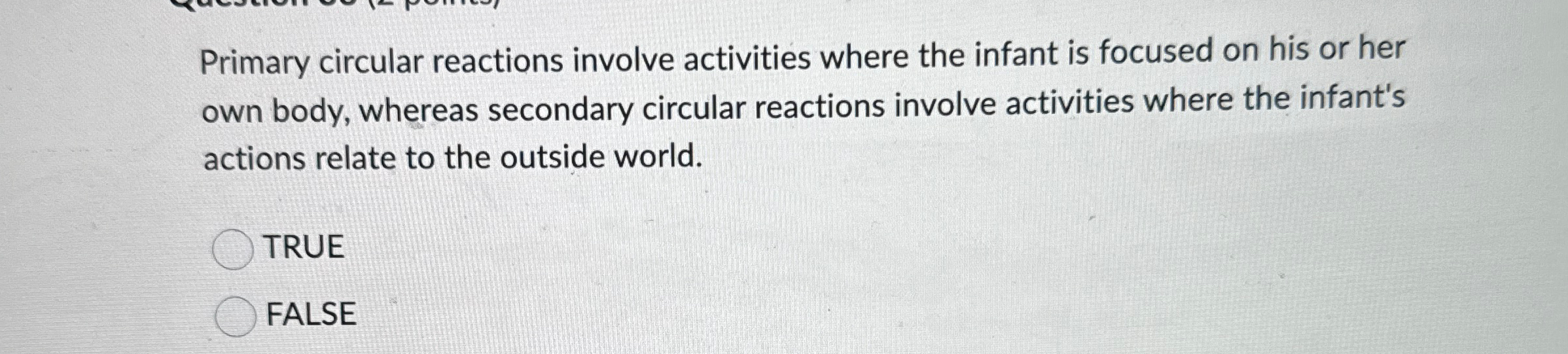 Solved Primary circular reactions involve activities where | Chegg.com
