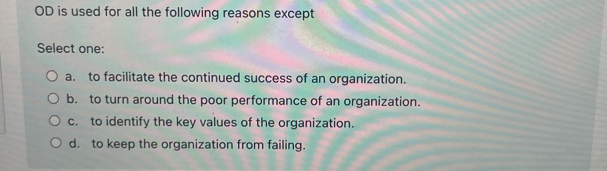 Solved OD ﻿is used for all the following reasons | Chegg.com