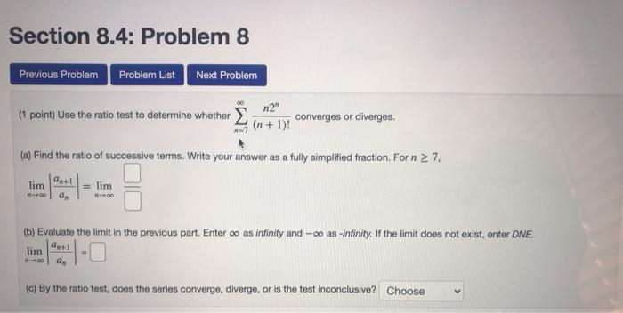 Solved Section 8.4: Problem 8 Previous Problem Problem List | Chegg.com