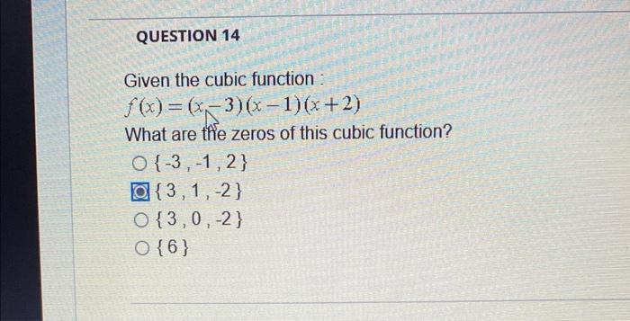 Solved Given the cubic function from #14, what is the | Chegg.com