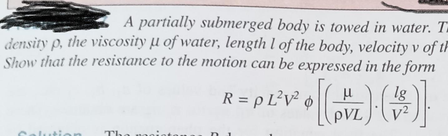 Solved A partially submerged body is towed in water. T | Chegg.com