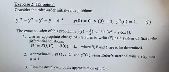 Solved Exercise 2: (15 points) Consider the third-order | Chegg.com