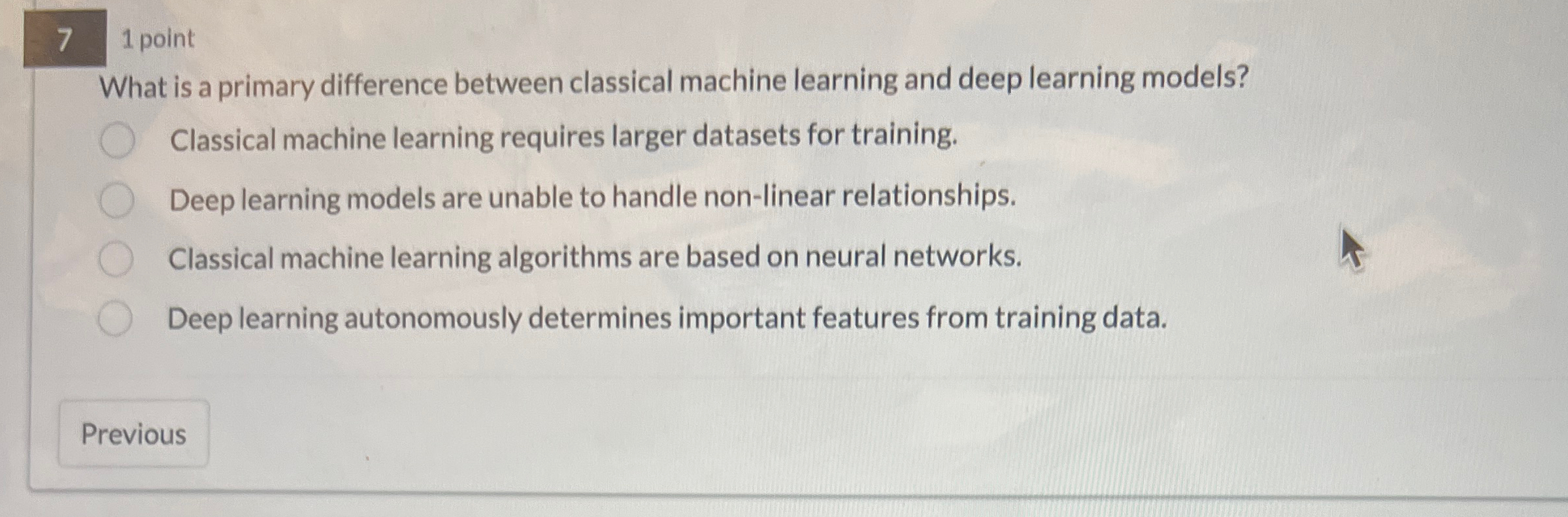Solved 71 ﻿pointWhat is a primary difference between | Chegg.com