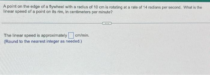 Solved A point on the edge of a flywheel with a radius of 10 | Chegg.com