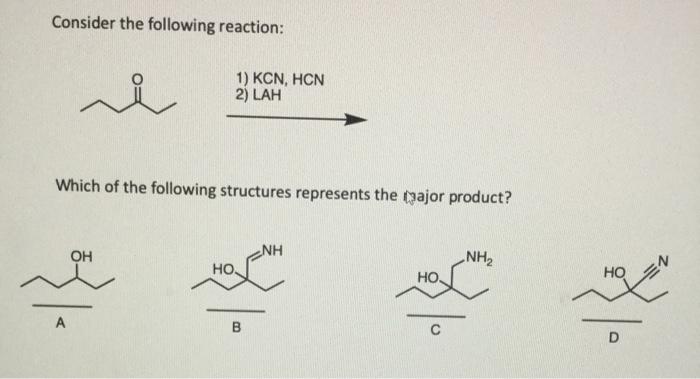 Solved Consider the following reaction: لہ i 1) KCN, HCN 2) | Chegg.com