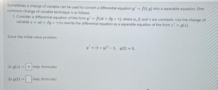Solved Sometimes a change of variable can be used to convert | Chegg.com