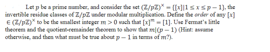 Solved Let p be ﻿a prime number, and consider the set | Chegg.com