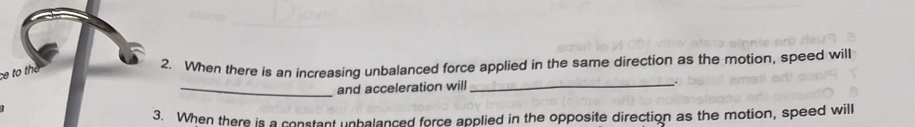 Solved When there is an increasing unbalanced force applied | Chegg.com