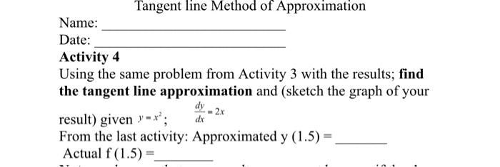 Solved Using the same problem from Activity 3 with the | Chegg.com