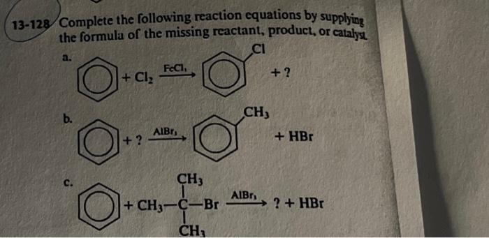 Solved 13-128 Complete the following reaction equations by | Chegg.com