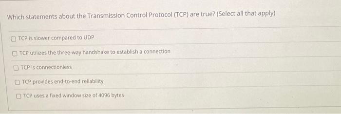 Solved Which Statements About The Transmission Control Chegg