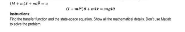 Solved find transfer function and state space model ofthe | Chegg.com