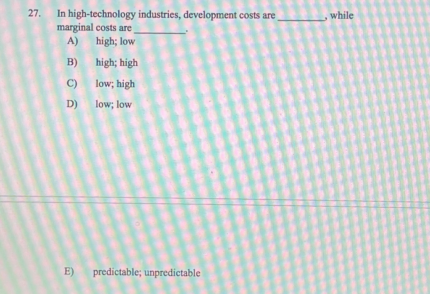 Solved In high-technology industries, development costs are | Chegg.com