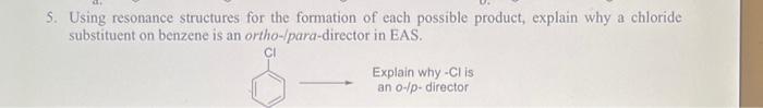 Solved 5. Using resonance structures for the formation of | Chegg.com