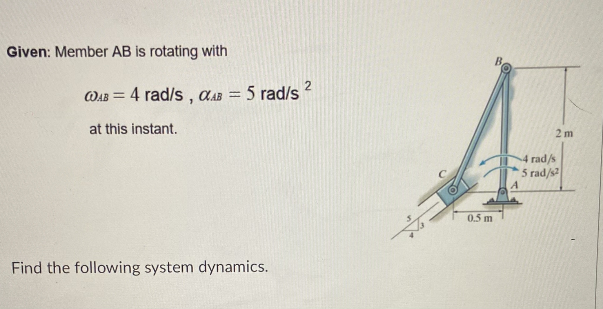 Solved Given: Member AB ﻿is rotating | Chegg.com